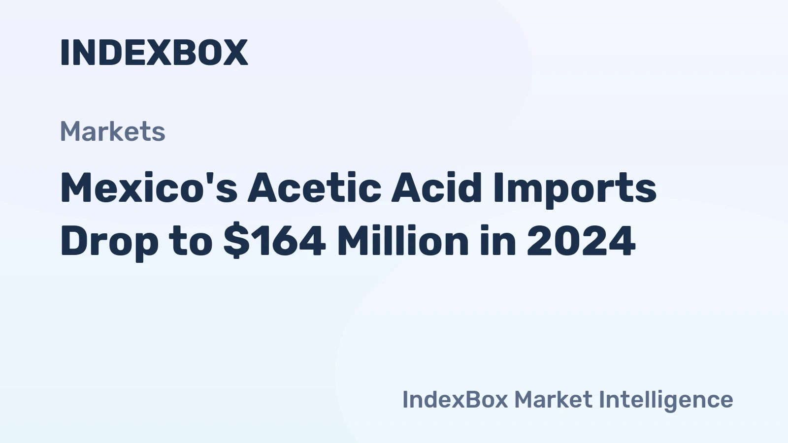 Mexico's Acetic Acid Imports Drop to $164 Million in 2024