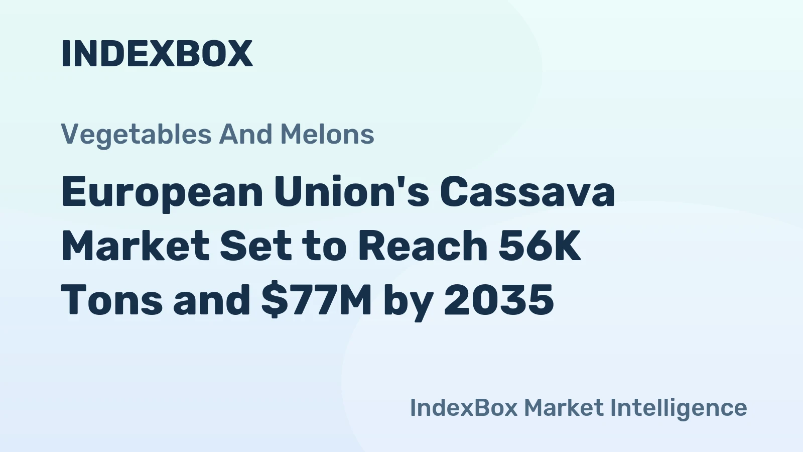 European Union's Cassava Market Set to Reach 56K Tons and $77M by 2035