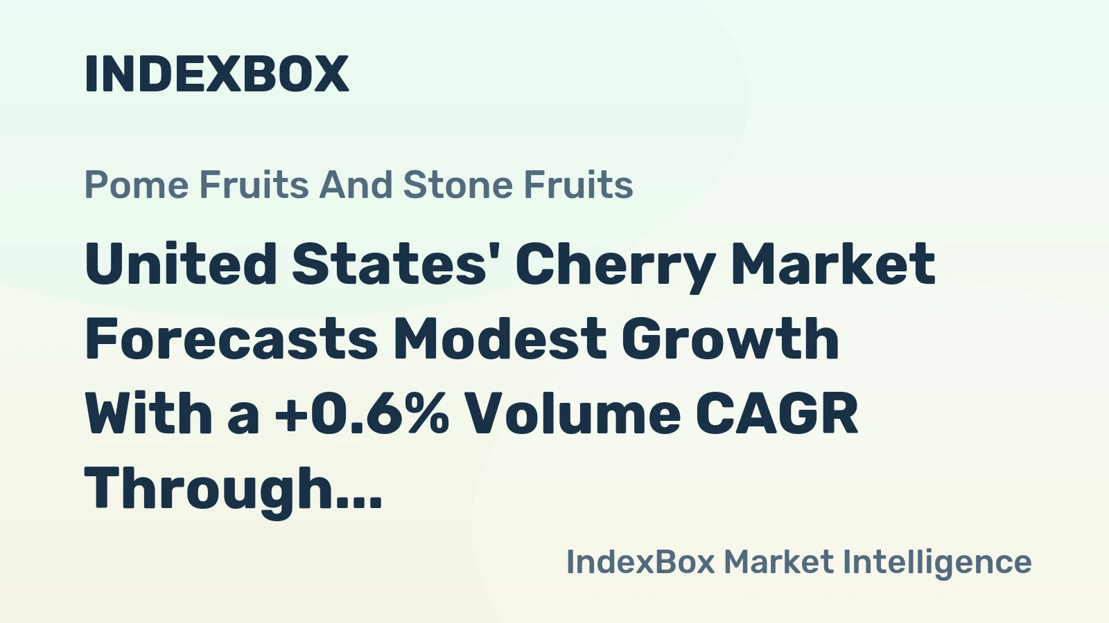 United States' Cherry Market Forecasts Modest Growth With a +0.6% Volume CAGR Through 2035
