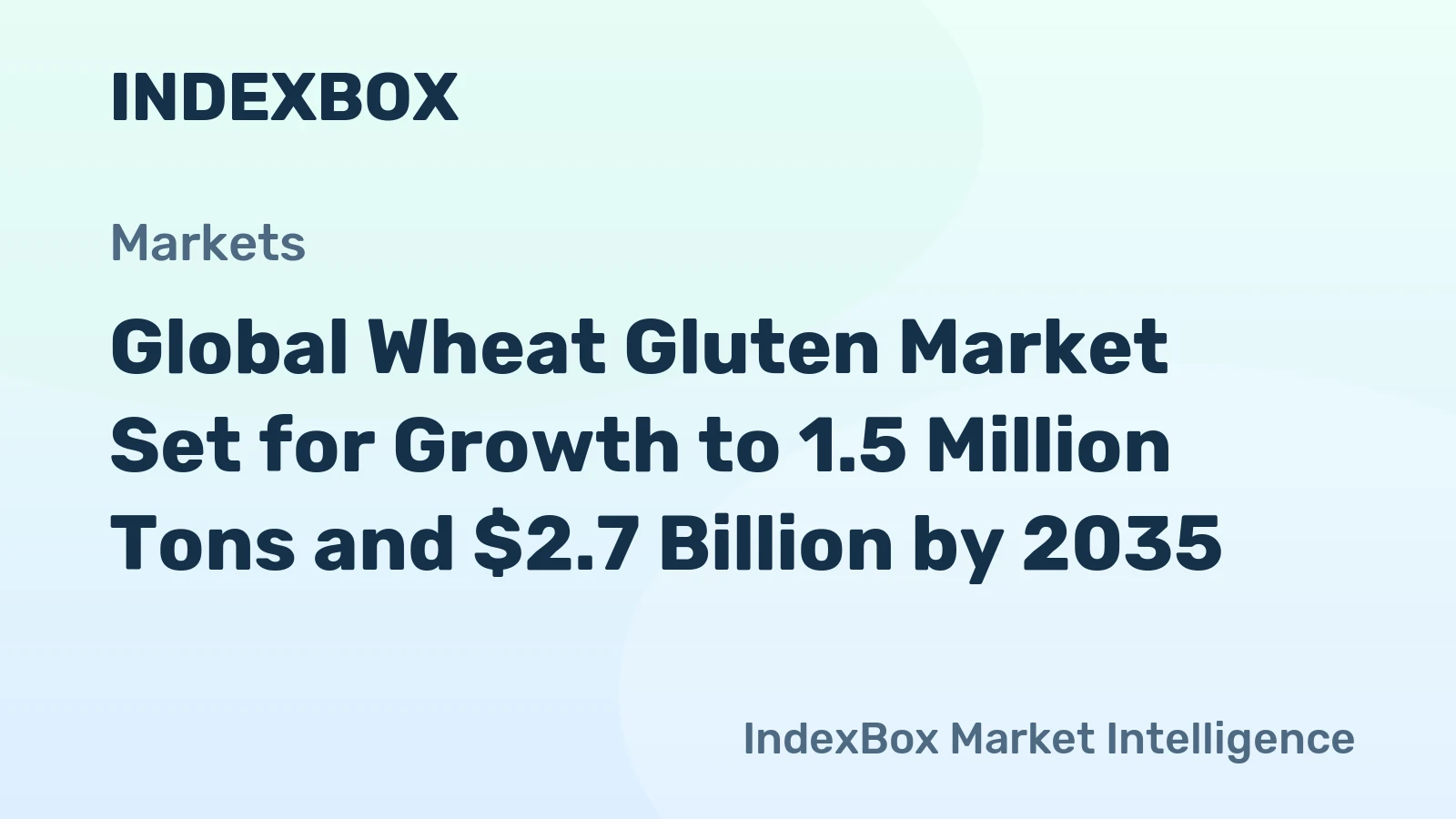 Global Wheat Gluten Market Set for Growth to 1.5 Million Tons and $2.7 Billion by 2035