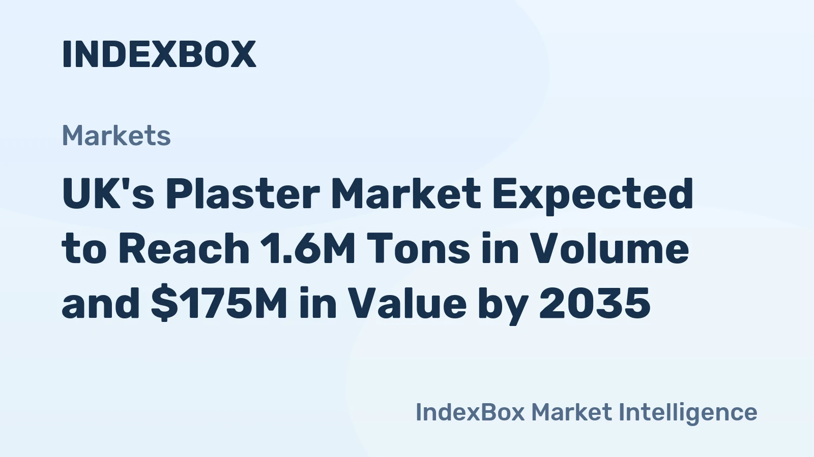 UK's Plaster Market Expected to Reach 1.6M Tons in Volume and $175M in Value by 2035