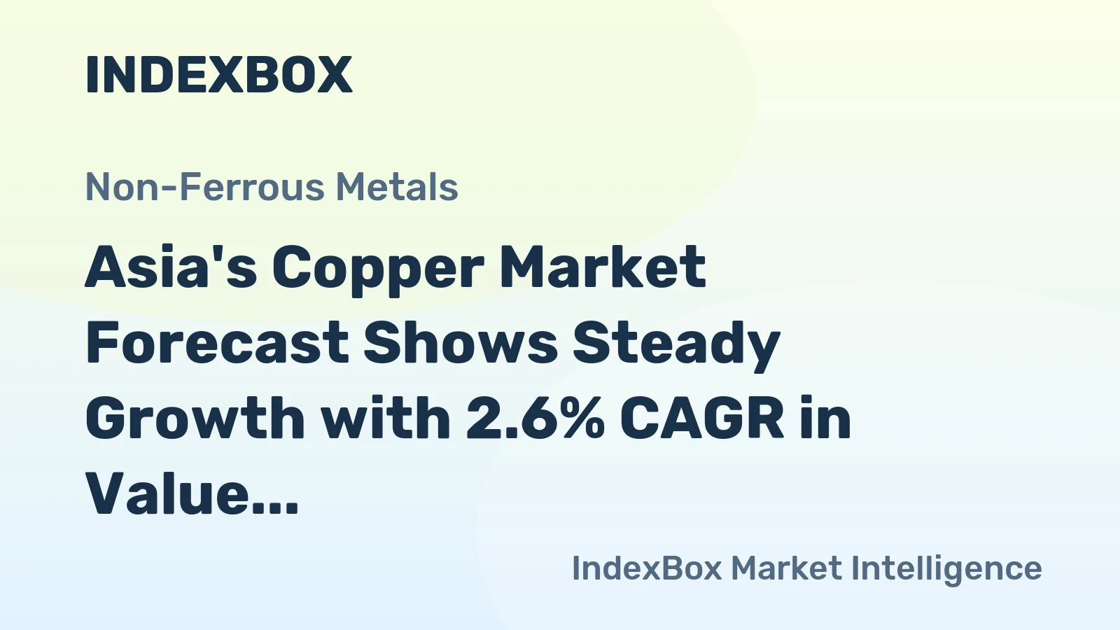 Asia's Copper Market Forecast Shows Steady Growth with 2.6% CAGR in Value Through 2035