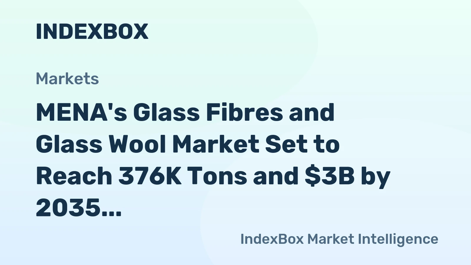 MENA's Glass Fibres and Glass Wool Market Set to Reach 376K Tons and $3B by 2035