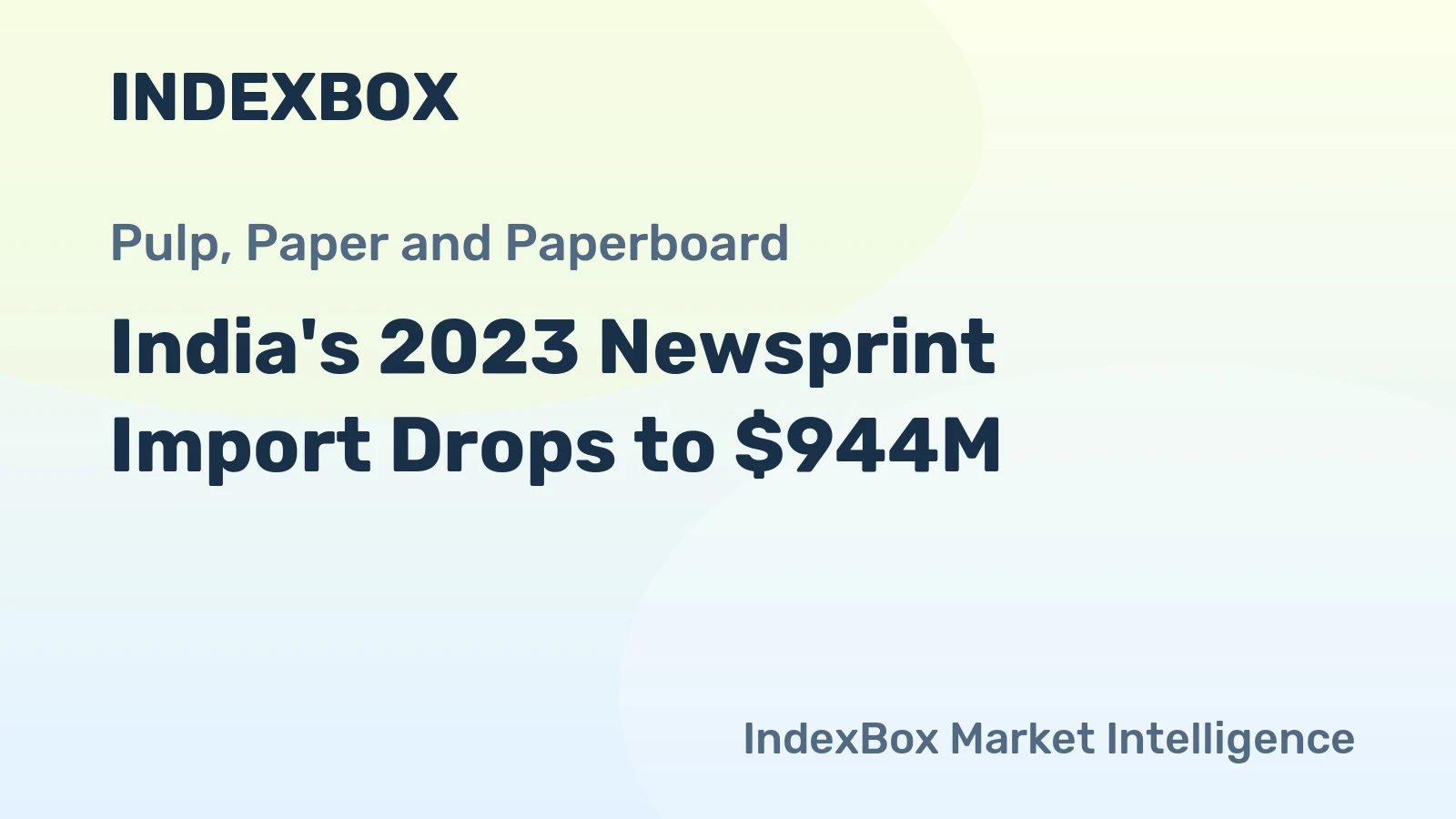 India's 2023 Newsprint Import Drops to $944M