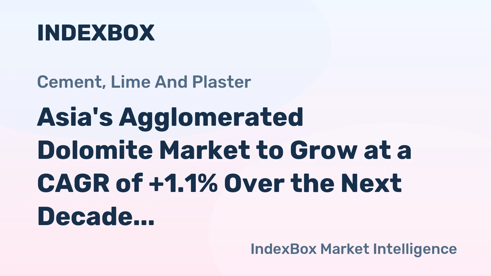 Asia's Agglomerated Dolomite Market to Grow at a CAGR of +1.1% Over the Next Decade