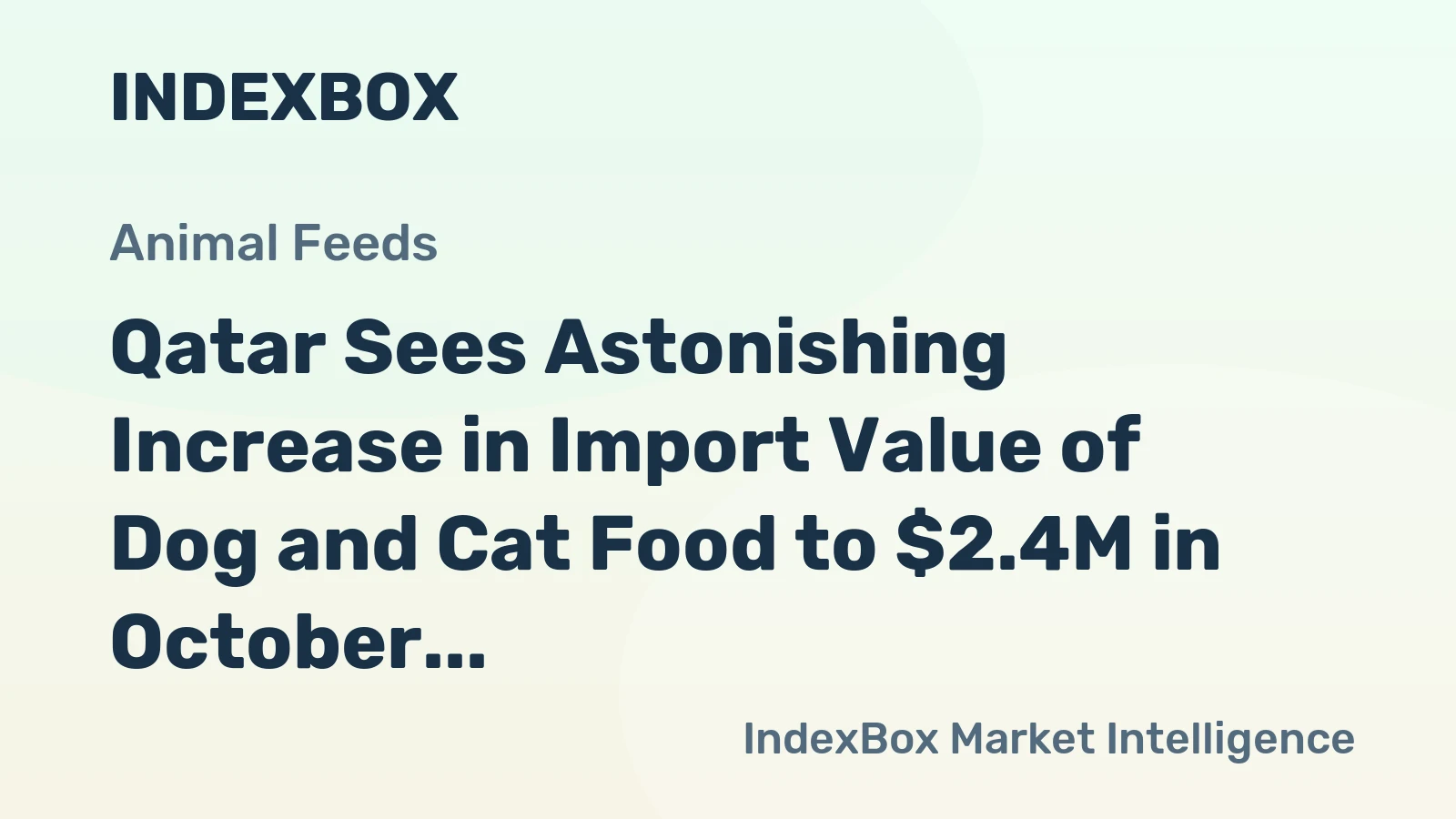 Qatar Sees Astonishing Increase in Import Value of Dog and Cat Food to $2.4M in October 2023
