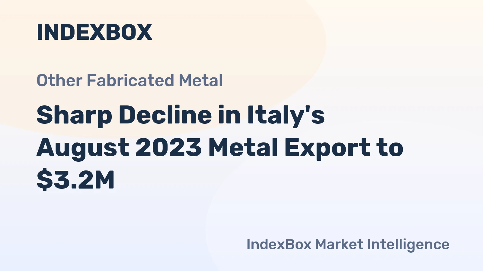 Sharp Decline in Italy's August 2023 Metal Export to $3.2M
