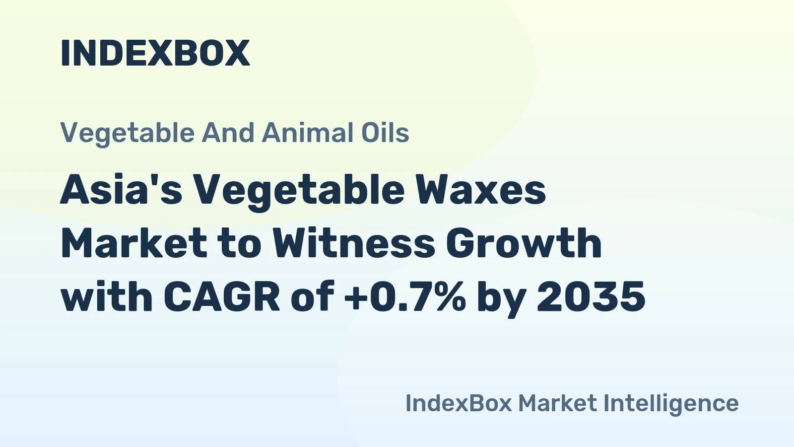 Asia's Vegetable Waxes Market to Witness Growth with CAGR of +0.7% by 2035
