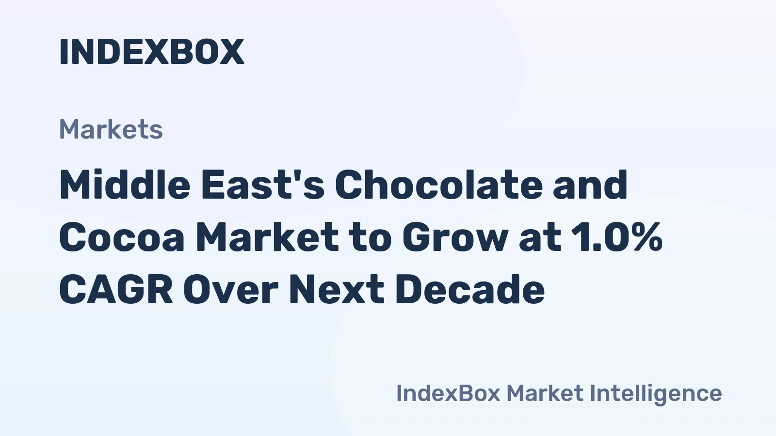 Middle East's Chocolate and Cocoa Market to Grow at 1.0% CAGR Over Next Decade