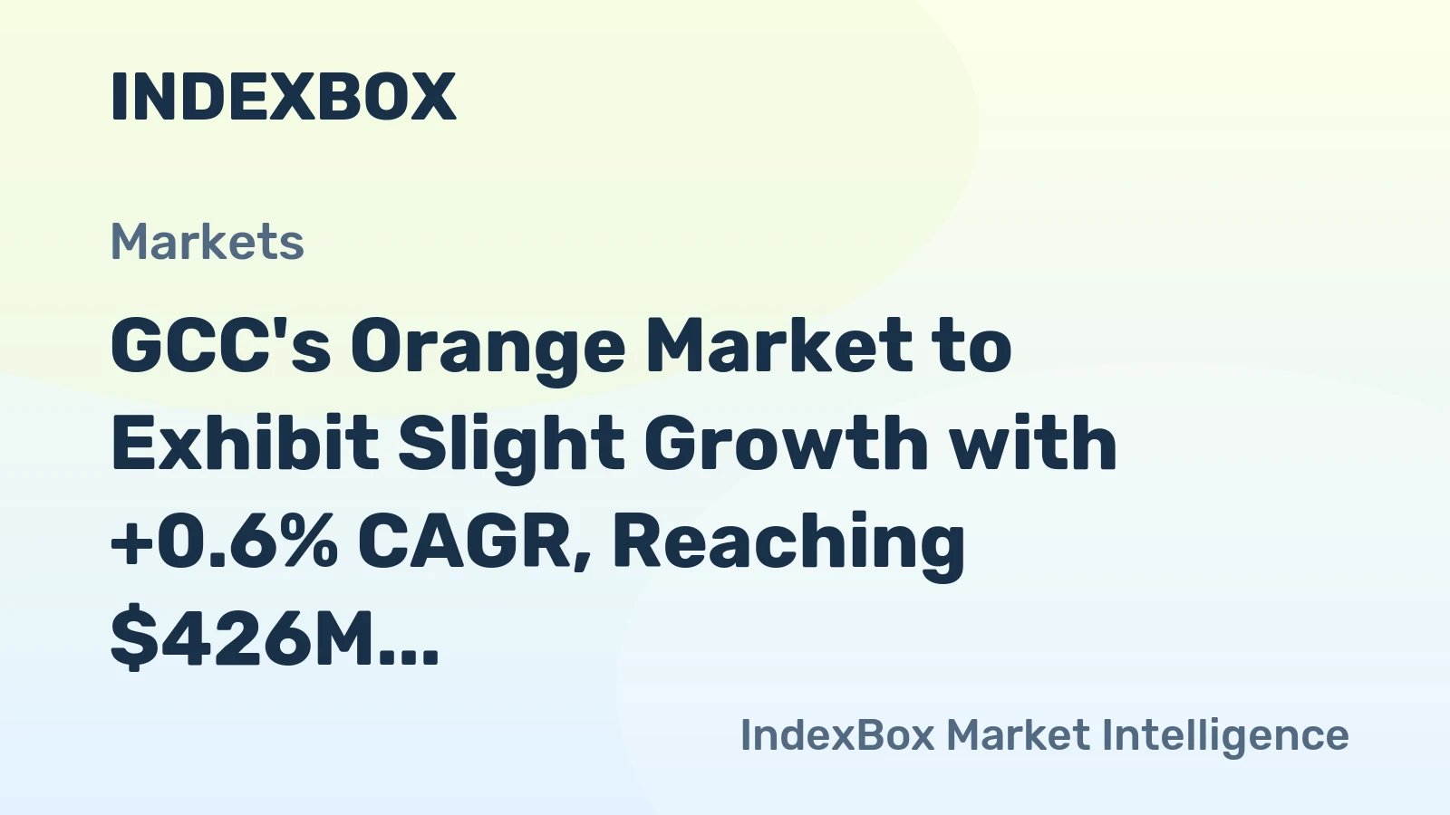 GCC's Orange Market to Exhibit Slight Growth with +0.6% CAGR, Reaching $426M by 2035