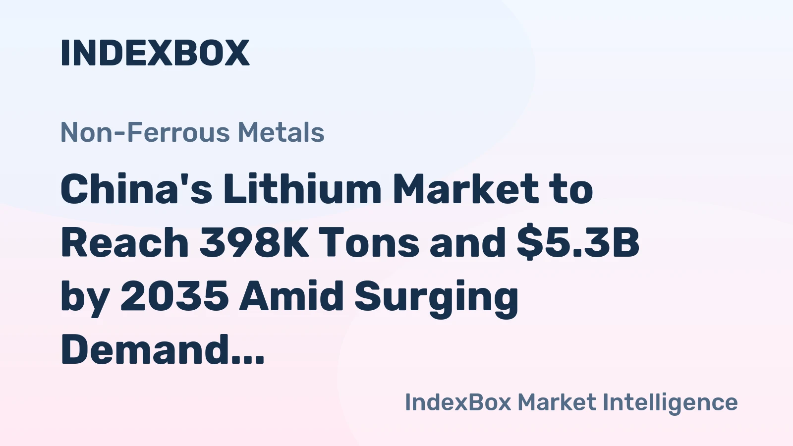 China's Lithium Market to Reach 398K Tons and $5.3B by 2035 Amid Surging Demand and Import Reliance