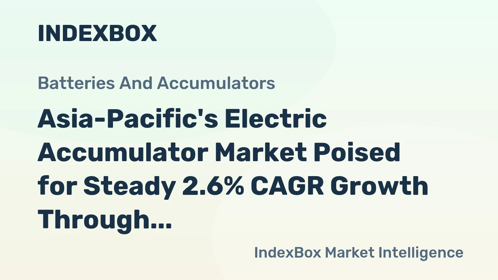 Asia-Pacific's Electric Accumulator Market Poised for Steady 2.6% CAGR Growth Through 2035