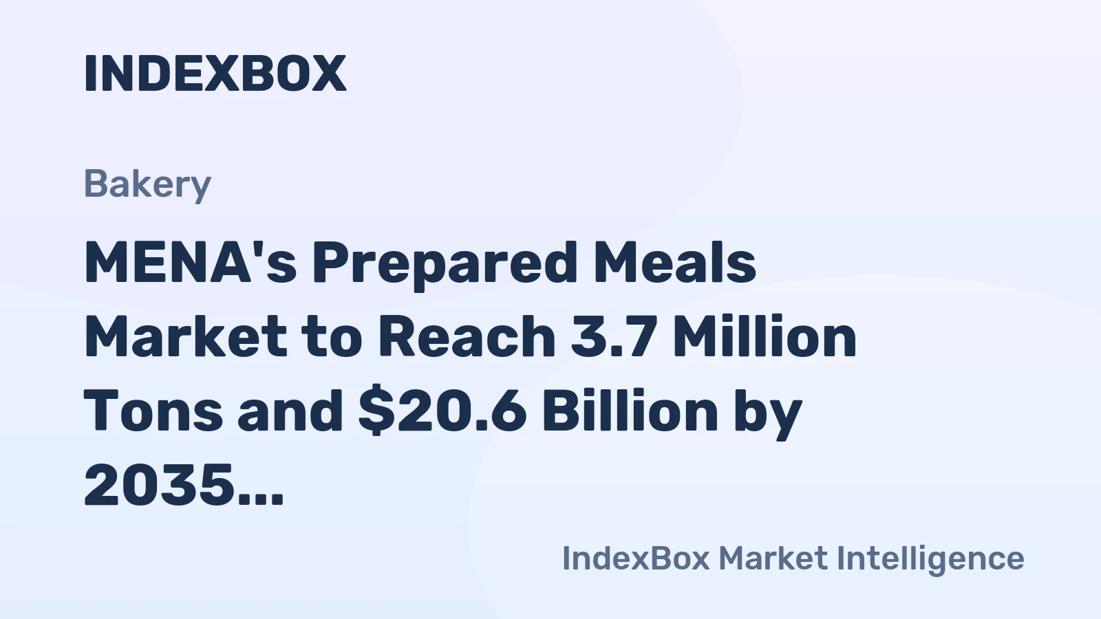 MENA's Prepared Meals Market to Reach 3.7 Million Tons and $20.6 Billion by 2035