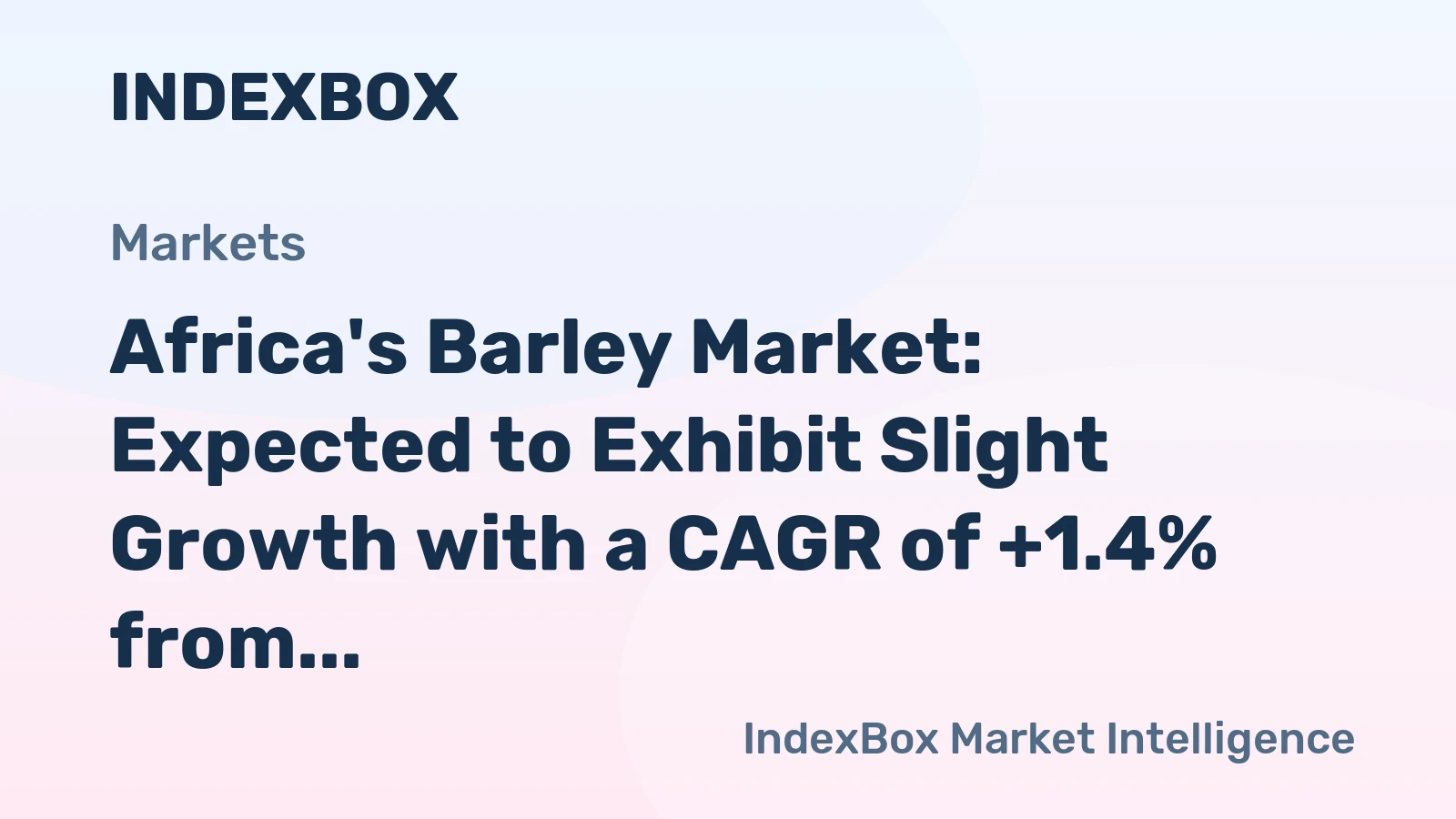 Africa's Barley Market: Expected to Exhibit Slight Growth with a CAGR of +1.4% from 2024 to 2035