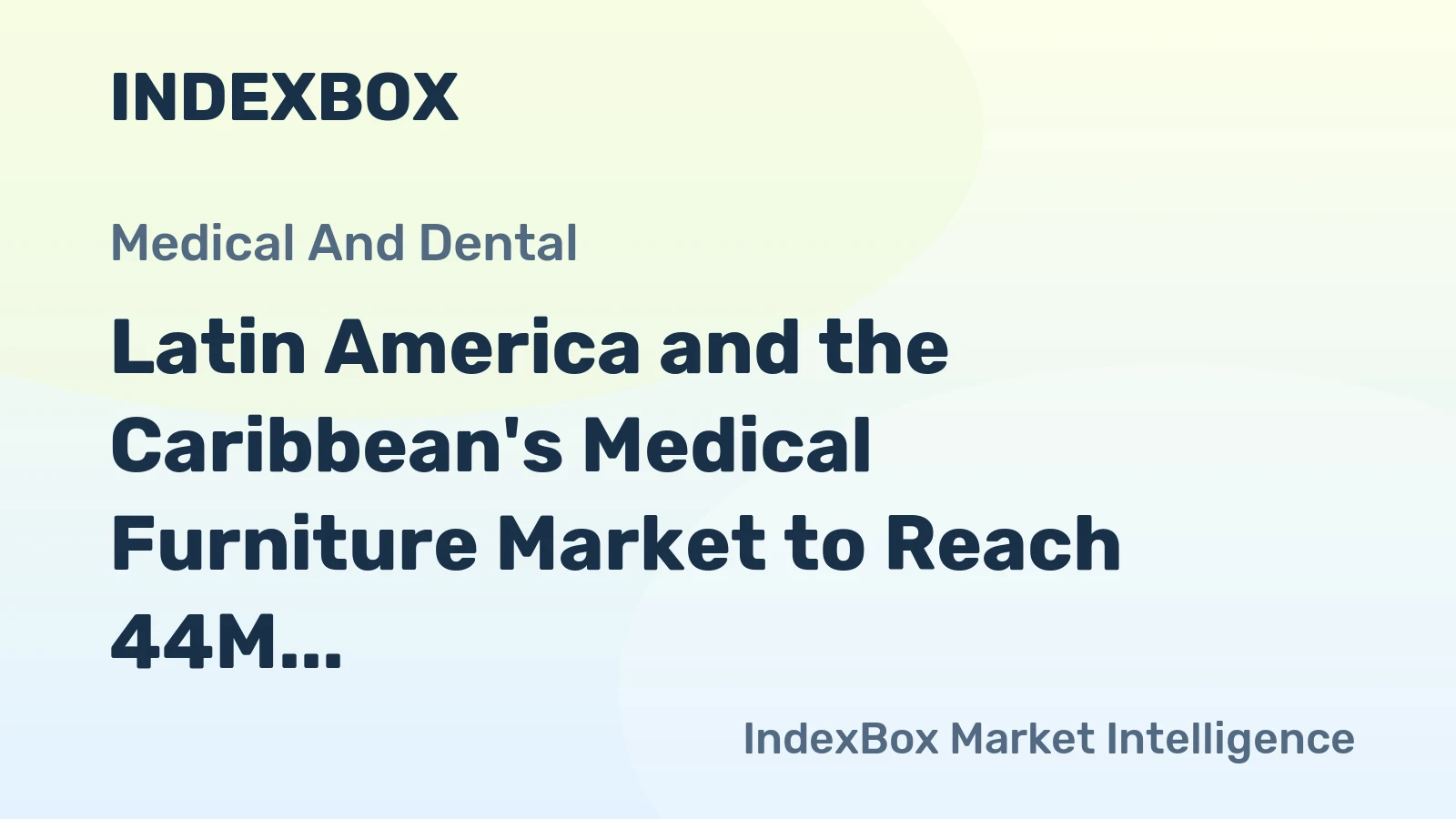 Latin America and the Caribbean's Medical Furniture Market to Reach 44M Units and $1.1B by 2035