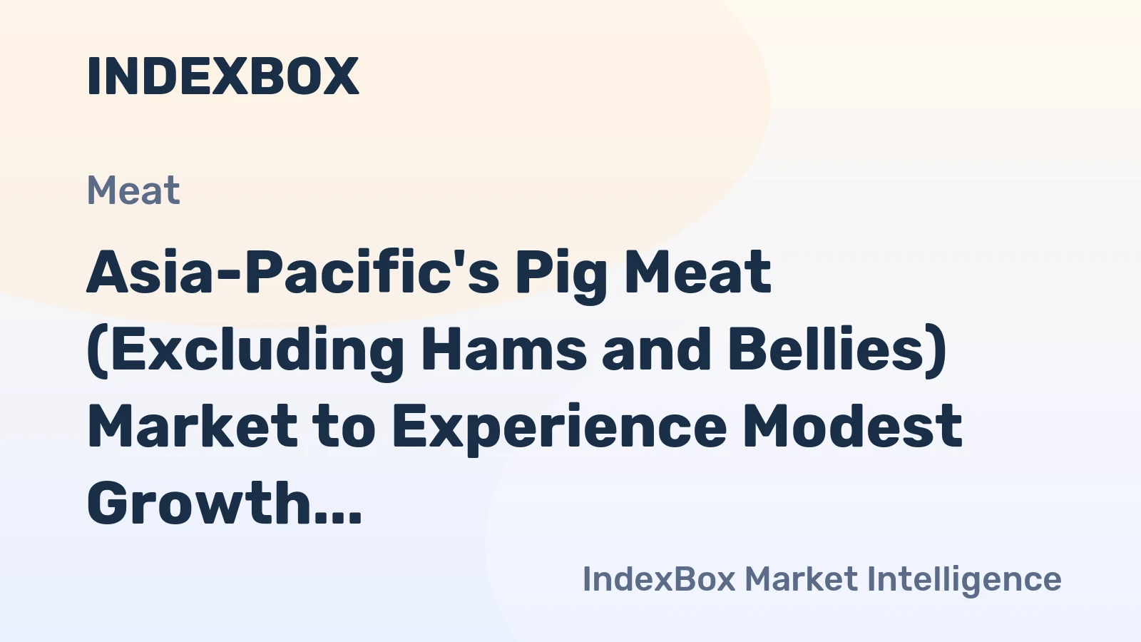 Asia-Pacific's Pig Meat (Excluding Hams and Bellies) Market to Experience Modest Growth in Volume and Value by 2035