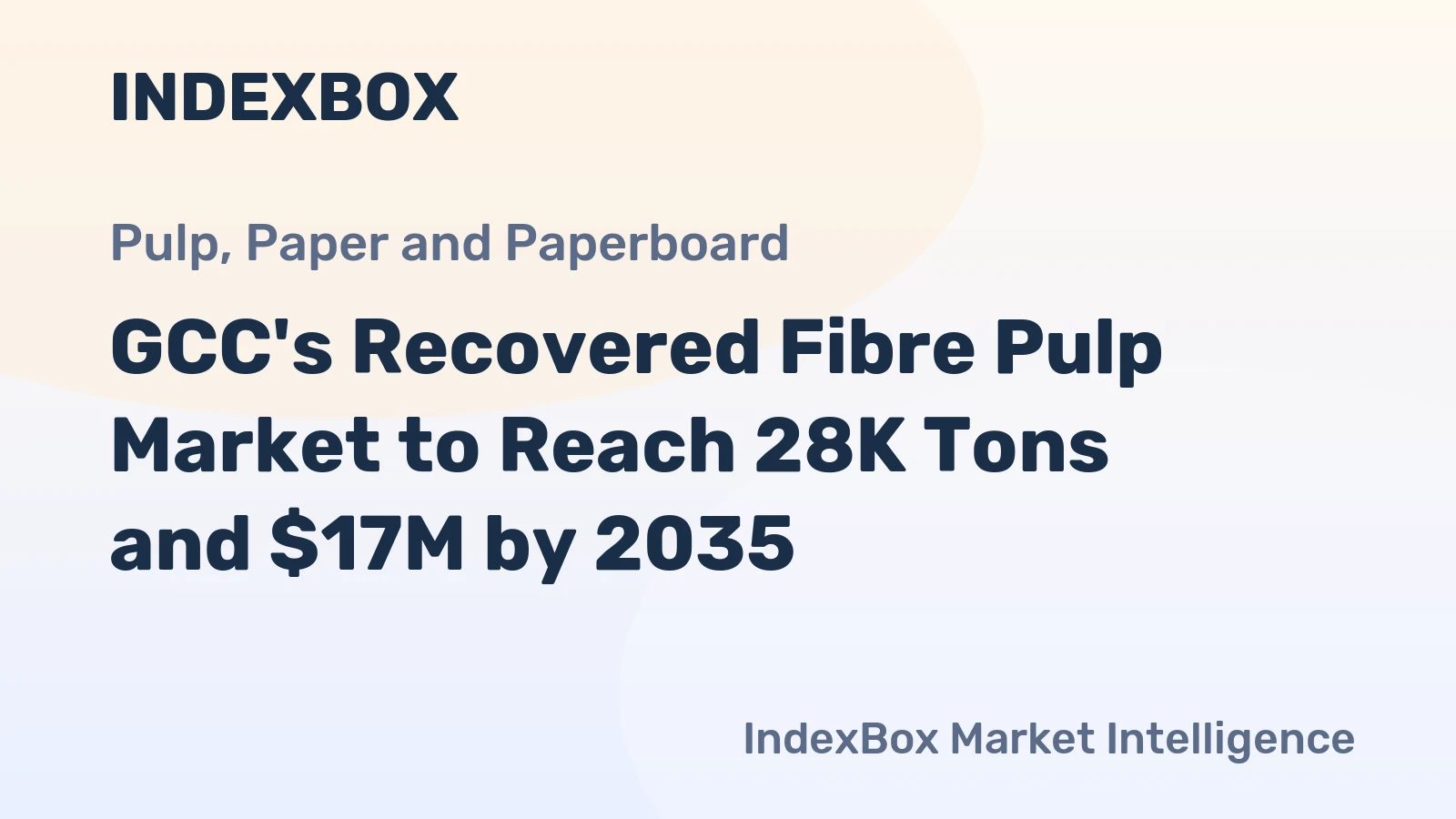 GCC's Recovered Fibre Pulp Market to Reach 28K Tons and $17M by 2035