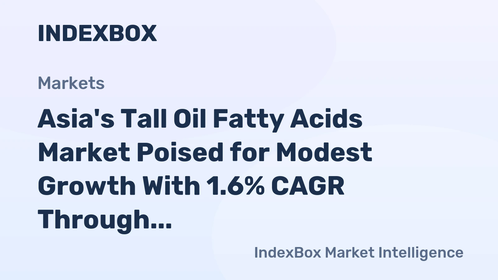 Asia's Tall Oil Fatty Acids Market Poised for Modest Growth With 1.6% CAGR Through 2035