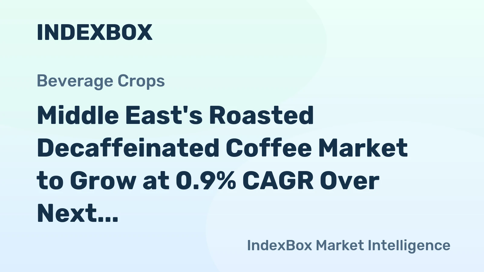 Middle East's Roasted Decaffeinated Coffee Market to Grow at 0.9% CAGR Over Next Decade