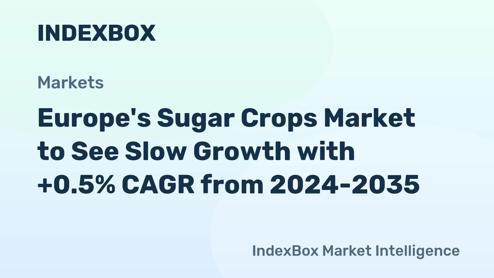 Europe's Sugar Crops Market to See Slow Growth with +0.5% CAGR from 2024-2035