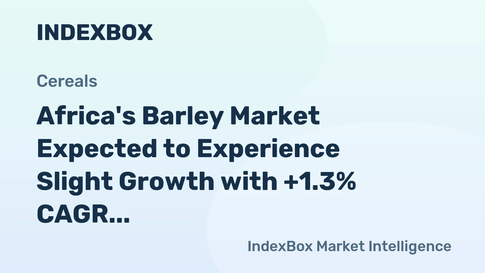 Africa's Barley Market Expected to Experience Slight Growth with +1.3% CAGR over Next Decade