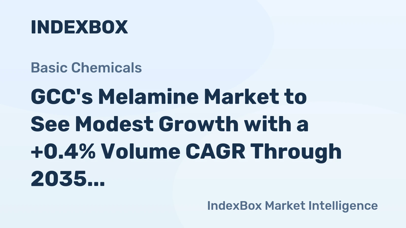 GCC's Melamine Market to See Modest Growth with a +0.4% Volume CAGR Through 2035