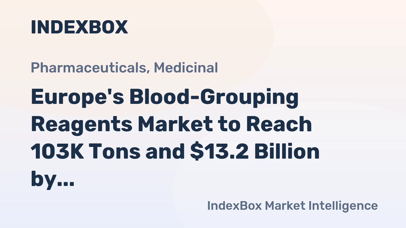 Europe's Blood-Grouping Reagents Market to Reach 103K Tons and $13.2 Billion by 2035