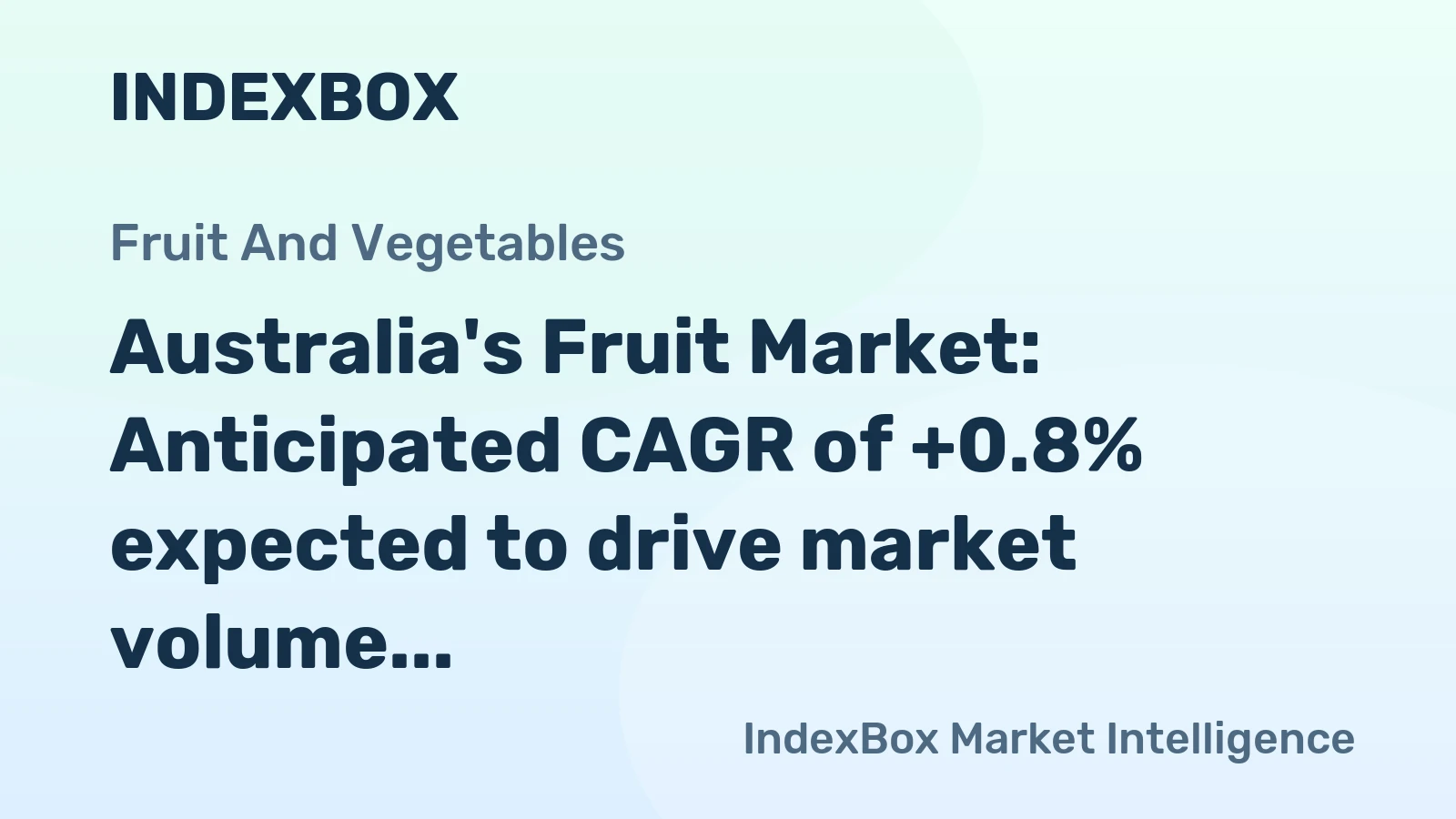Australia's Fruit Market: Anticipated CAGR of +0.8% expected to drive market volume to 3.6M tons by 2035