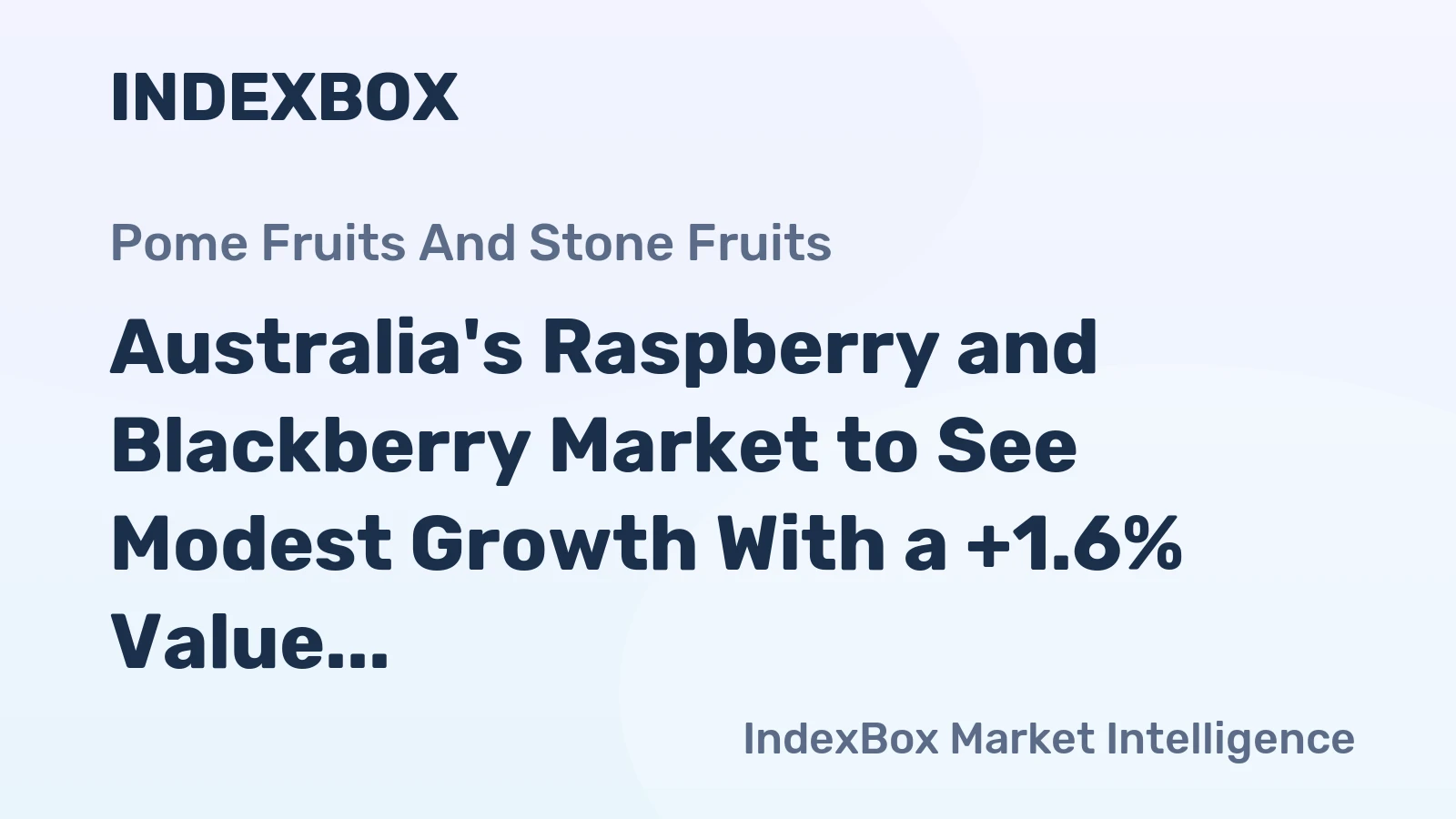 Australia's Raspberry and Blackberry Market to See Modest Growth With a +1.6% Value CAGR