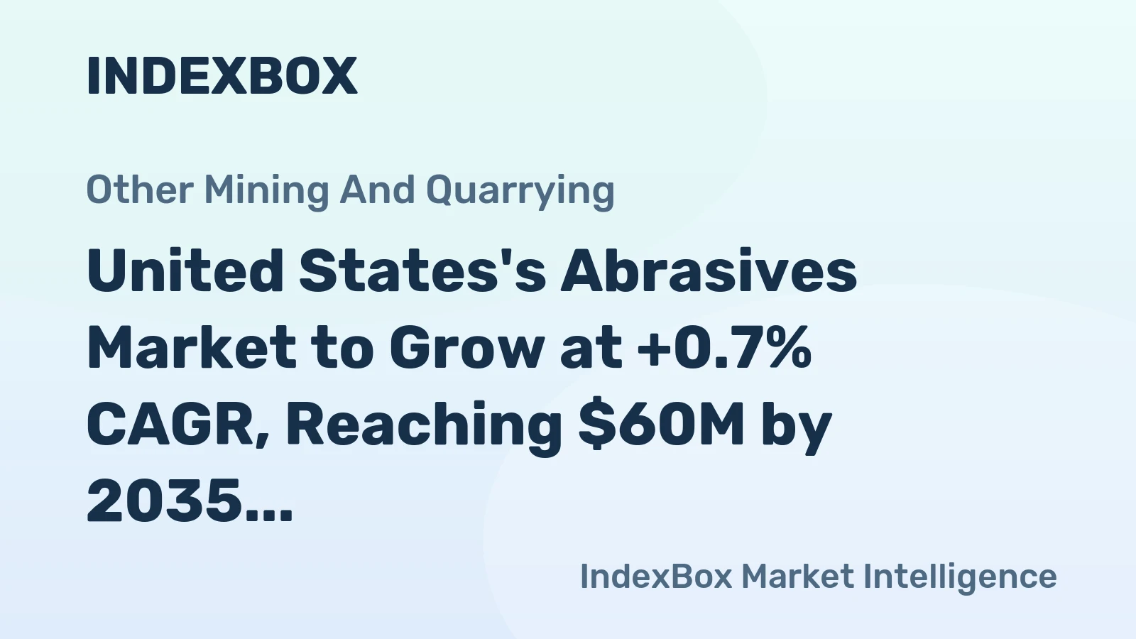 United States's Abrasives Market to Grow at +0.7% CAGR, Reaching $60M by 2035