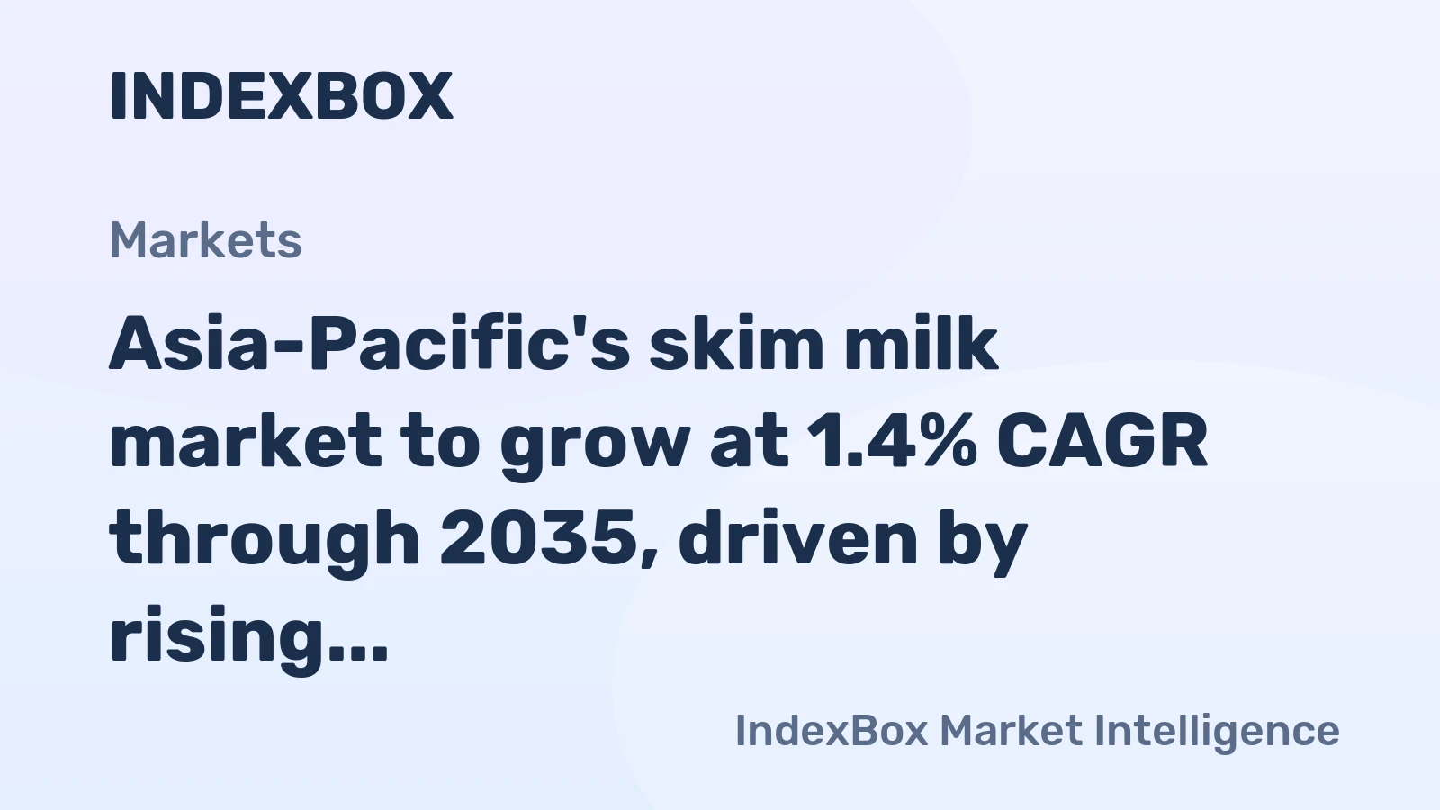 Asia-Pacific's skim milk market to grow at 1.4% CAGR through 2035, driven by rising demand, reaching 26M tons.