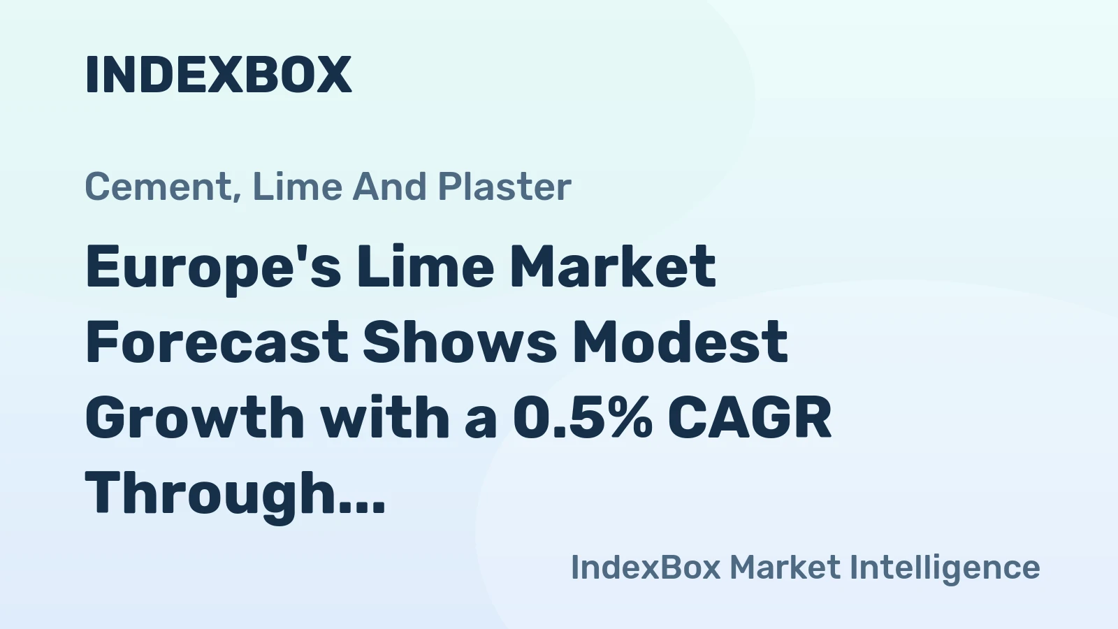 Europe's Lime Market Forecast Shows Modest Growth with a 0.5% CAGR Through 2035