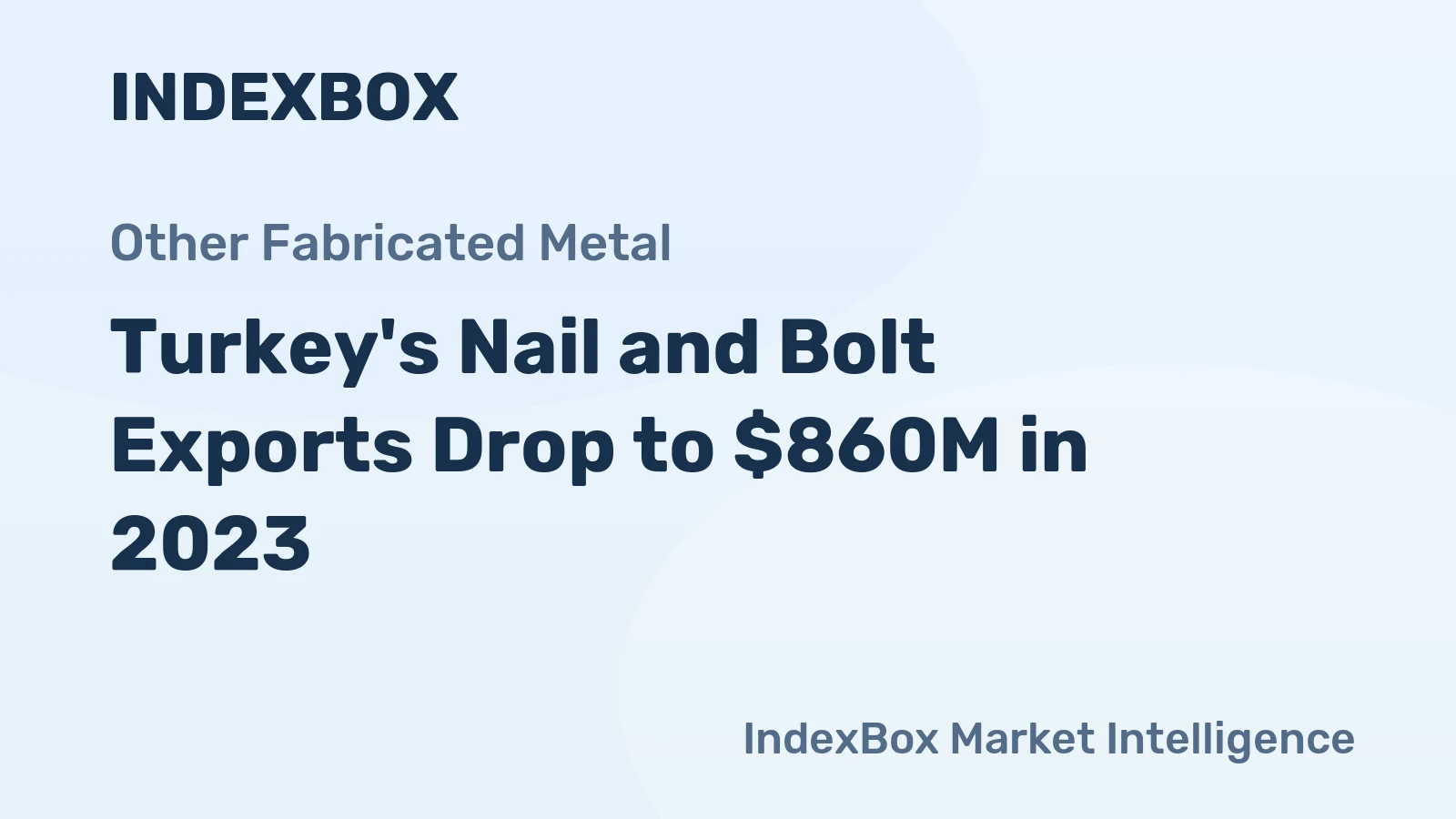 Turkey's Nail and Bolt Exports Drop to $860M in 2023