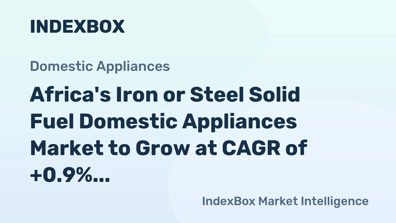 Africa's Iron or Steel Solid Fuel Domestic Appliances Market to Grow at CAGR of +0.9% Over Next Decade