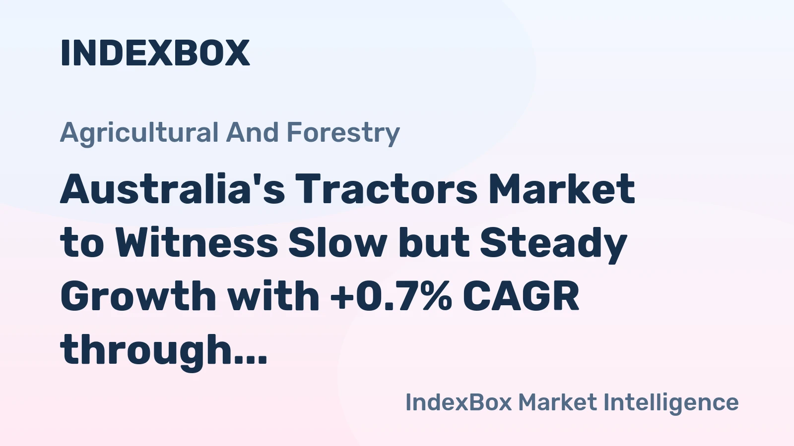 Australia's Tractors Market to Witness Slow but Steady Growth with +0.7% CAGR through 2035
