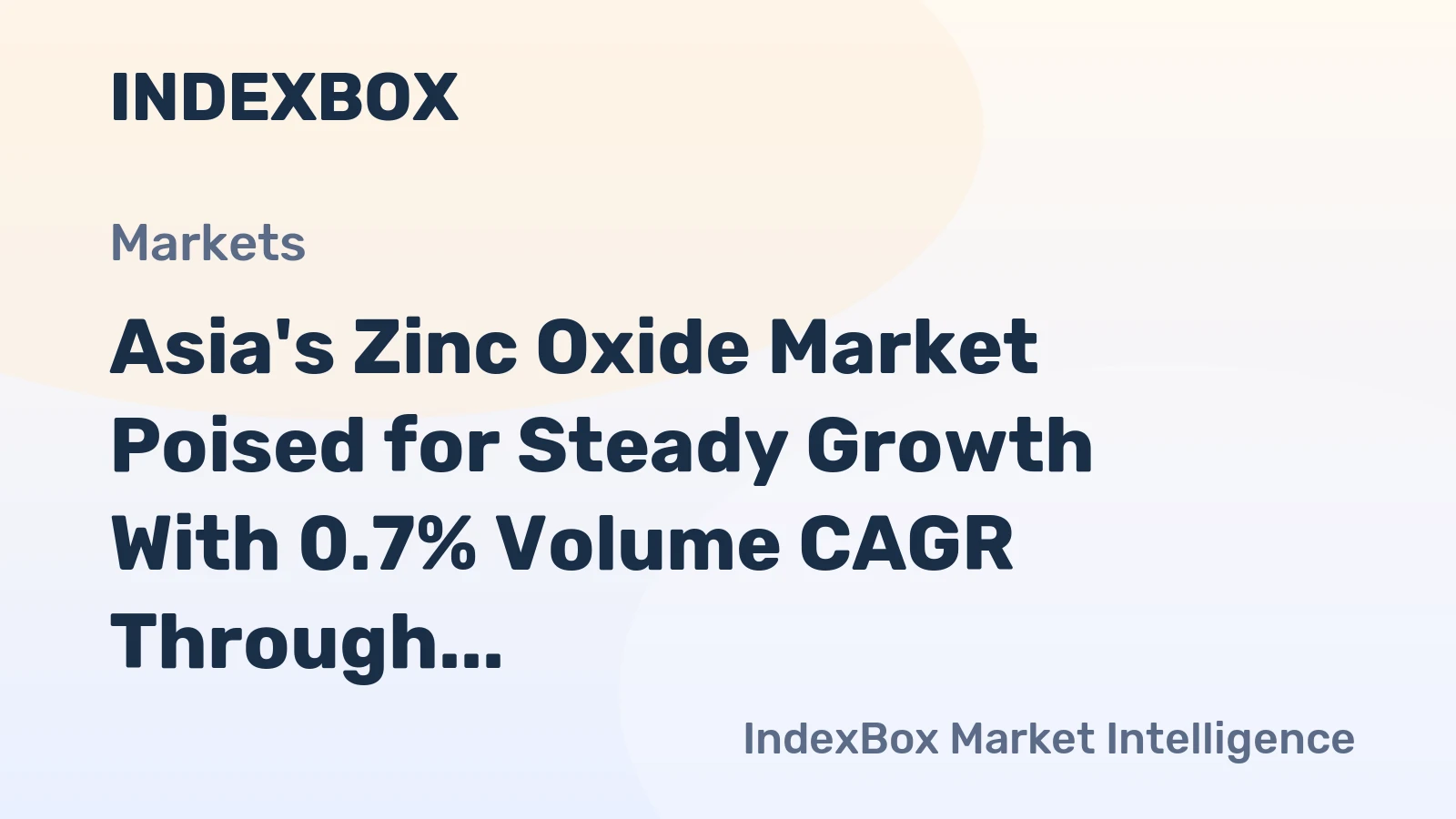Asia's Zinc Oxide Market Poised for Steady Growth With 0.7% Volume CAGR Through 2035
