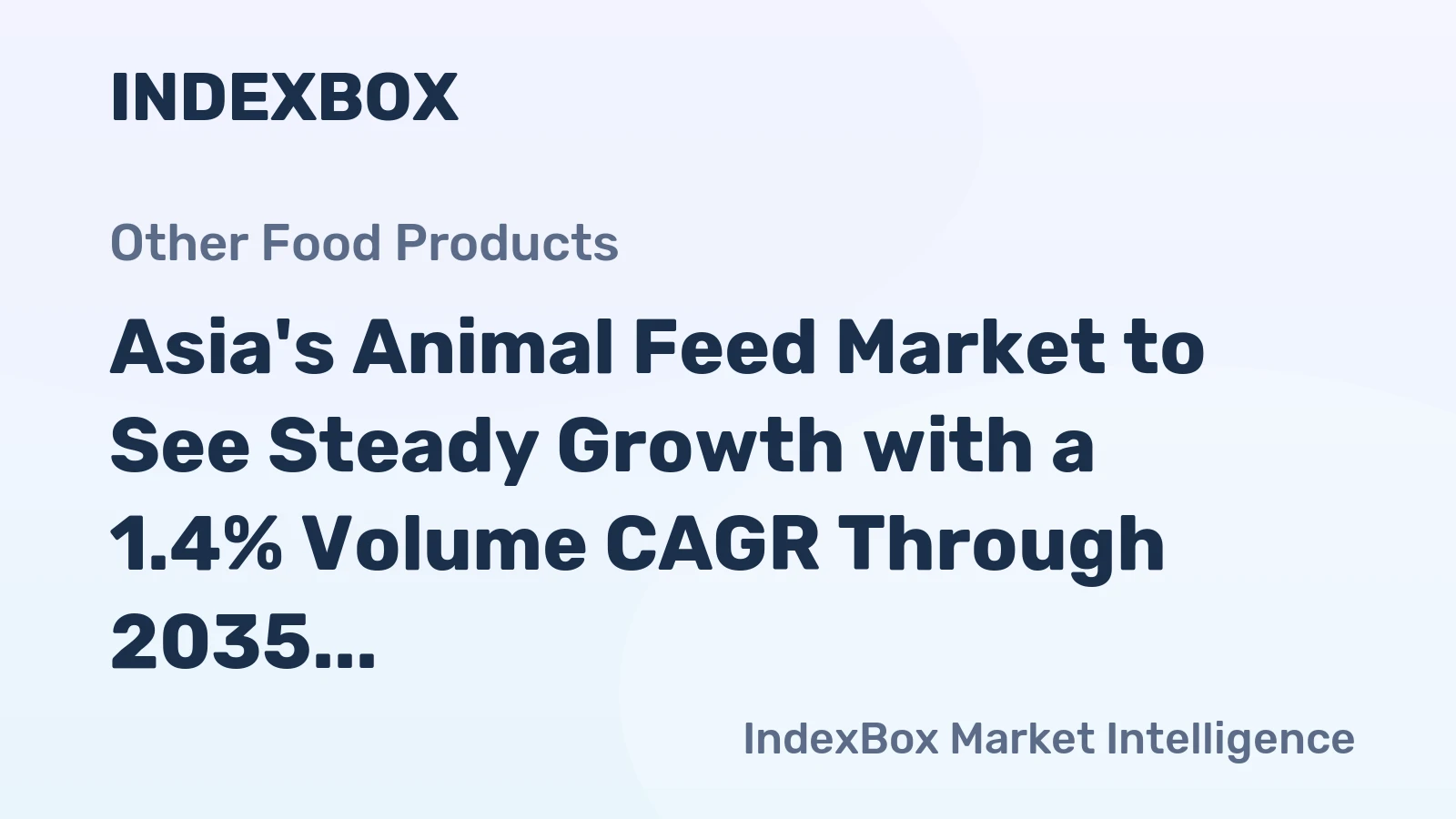 Asia's Animal Feed Market to See Steady Growth with a 1.4% Volume CAGR Through 2035