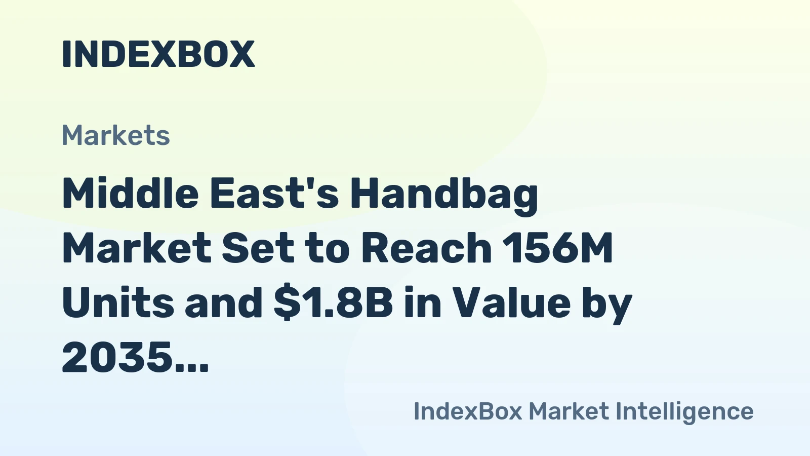Middle East's Handbag Market Set to Reach 156M Units and $1.8B in Value by 2035