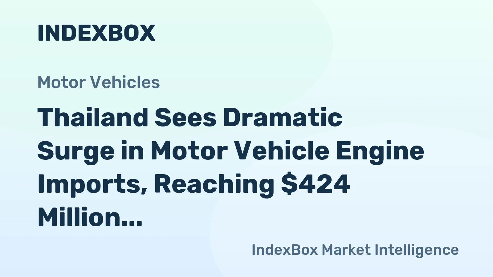 Thailand Sees Dramatic Surge in Motor Vehicle Engine Imports, Reaching $424 Million in 2024
