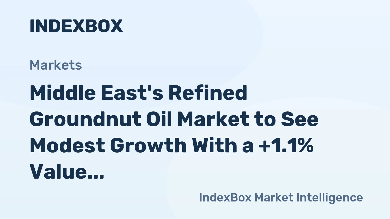 Middle East's Refined Groundnut Oil Market to See Modest Growth With a +1.1% Value CAGR Through 2035