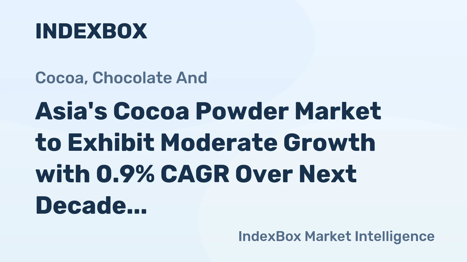 Asia's Cocoa Powder Market to Exhibit Moderate Growth with 0.9% CAGR Over Next Decade