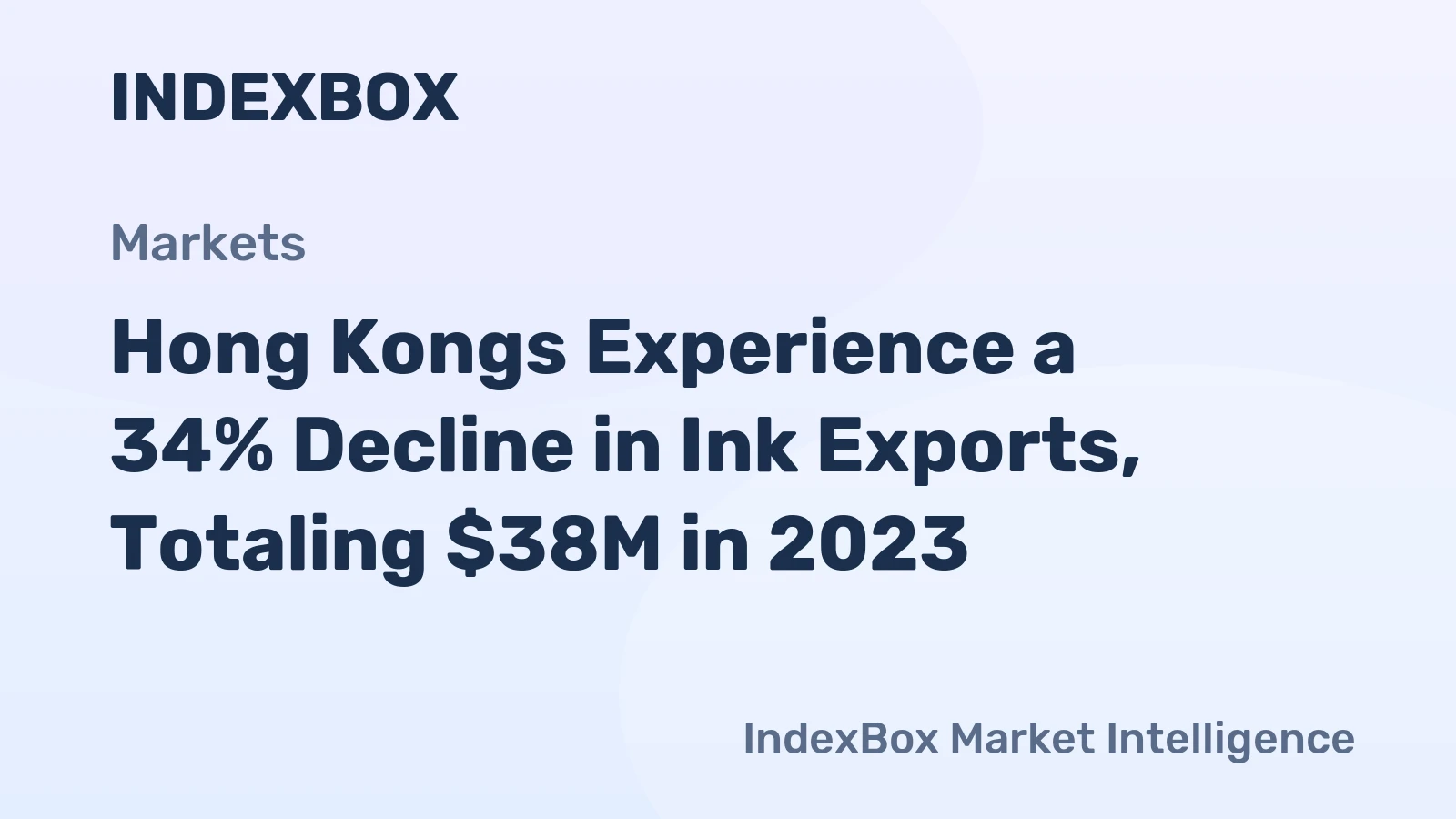 Hong Kongs Experience a 34% Decline in Ink Exports, Totaling $38M in 2023