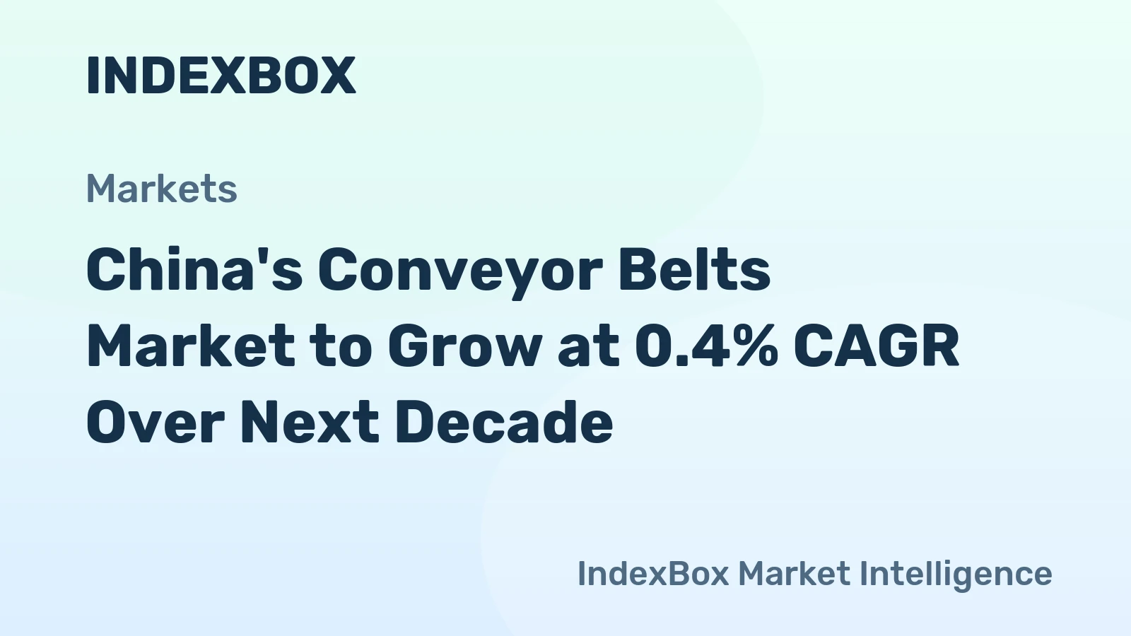 China's Conveyor Belts Market to Grow at 0.4% CAGR Over Next Decade