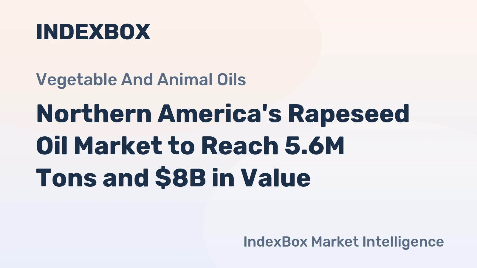 Northern America's Rapeseed Oil Market to Reach 5.6M Tons and $8B in Value