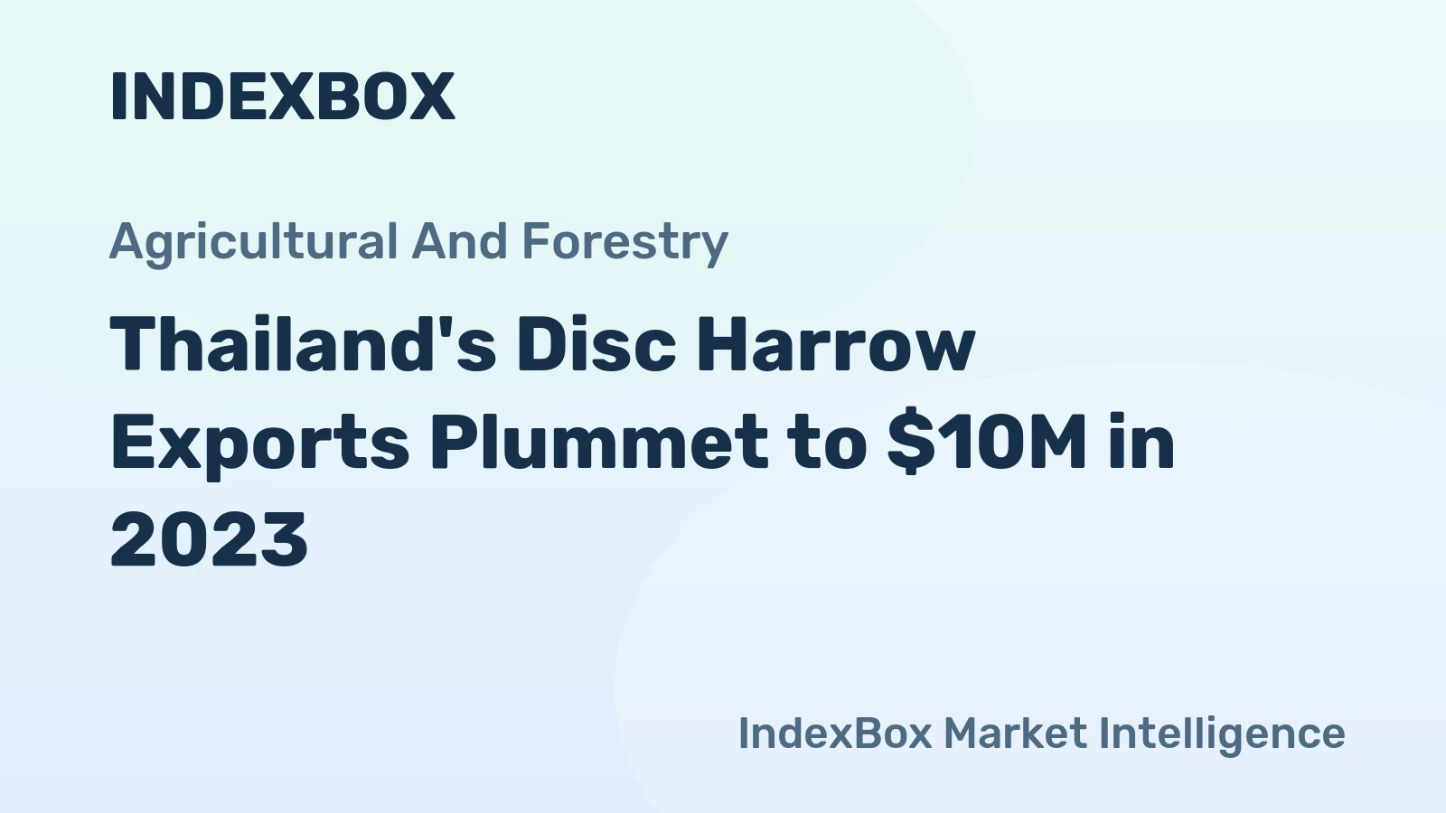 Thailand's Disc Harrow Exports Plummet to $10M in 2023