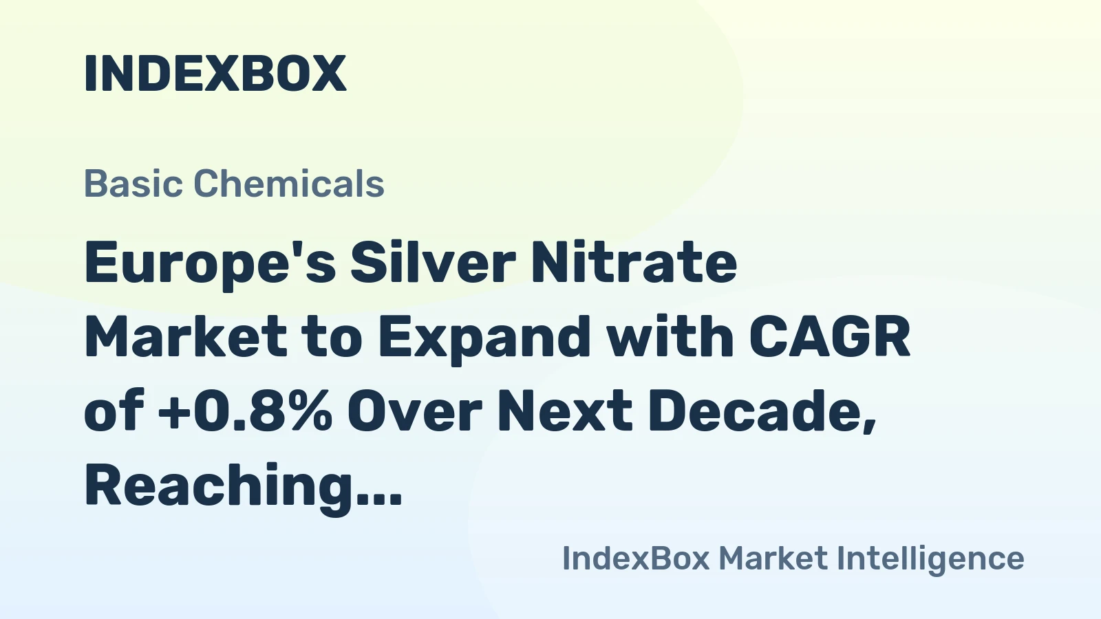Europe's Silver Nitrate Market to Expand with CAGR of +0.8% Over Next Decade, Reaching $483M by 2035