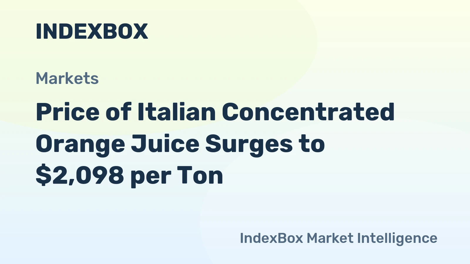 Price of Italian Concentrated Orange Juice Surges to $2,098 per Ton