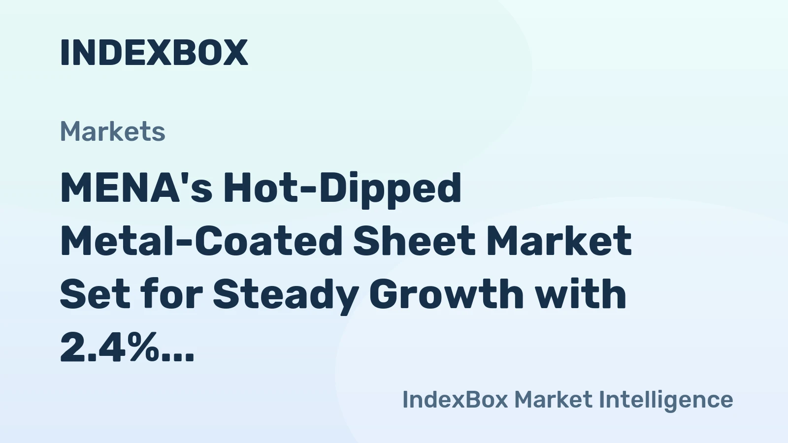 MENA's Hot-Dipped Metal-Coated Sheet Market Set for Steady Growth with 2.4% CAGR in Value