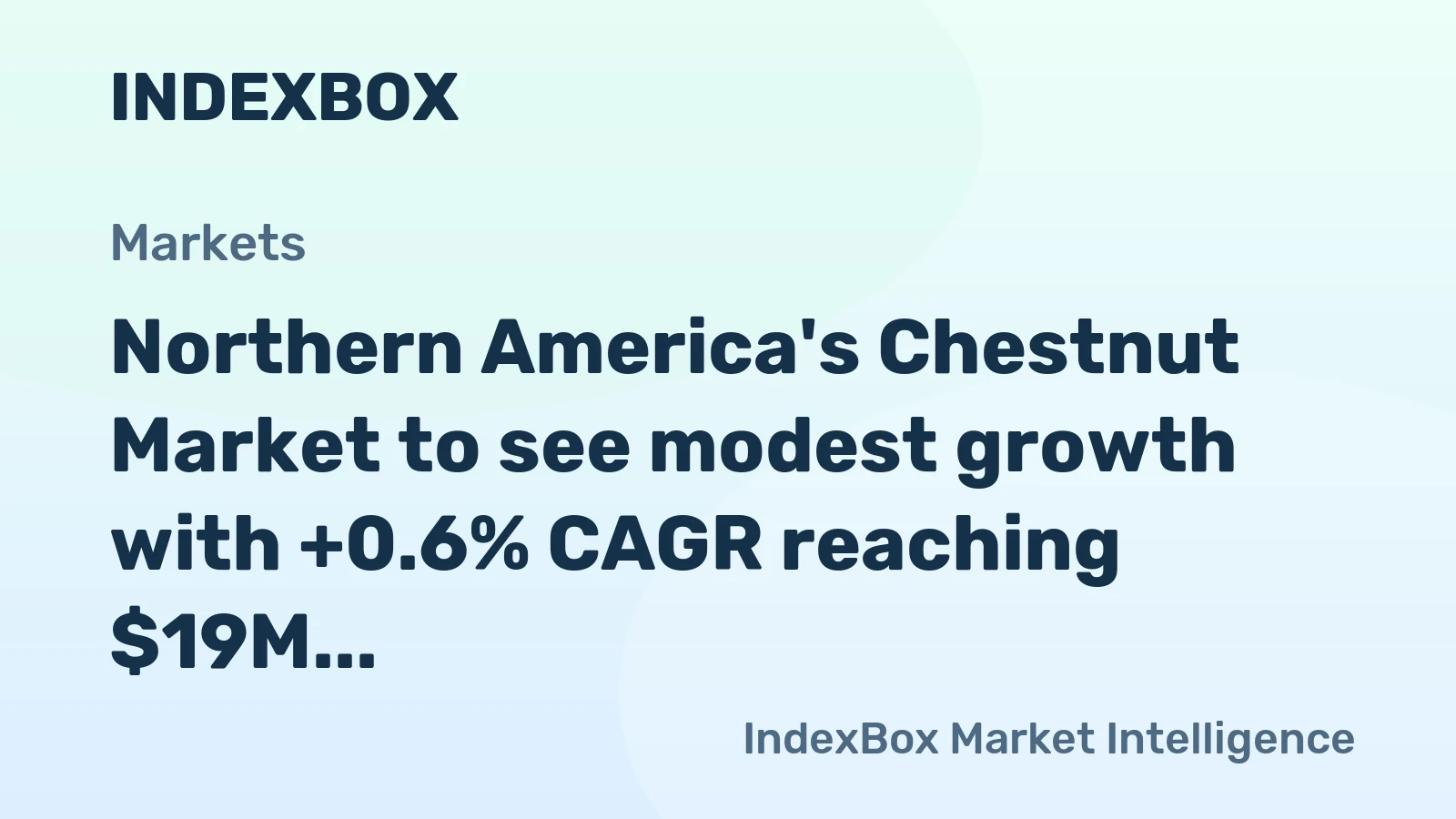 Northern America's Chestnut Market to see modest growth with +0.6% CAGR reaching $19M by 2035