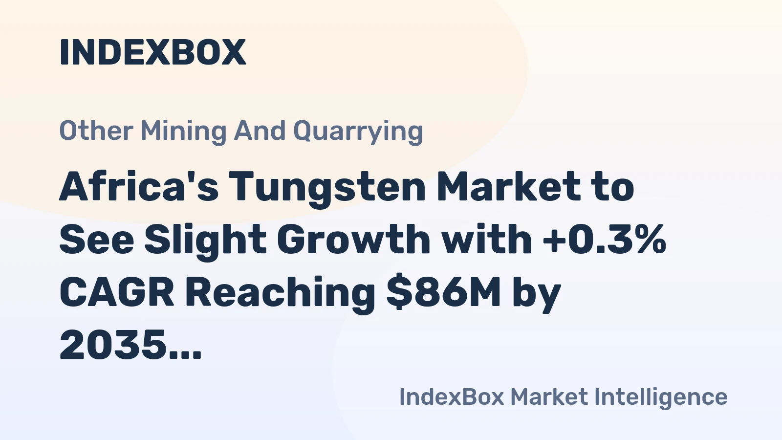 Africa's Tungsten Market to See Slight Growth with +0.3% CAGR Reaching $86M by 2035